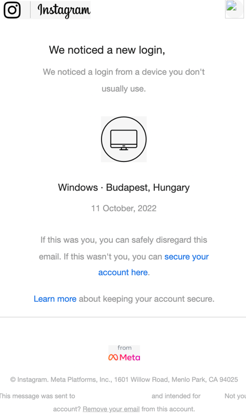 New Instagram Support Phishing Attack Fakes “Unusual Logon” Experience ...