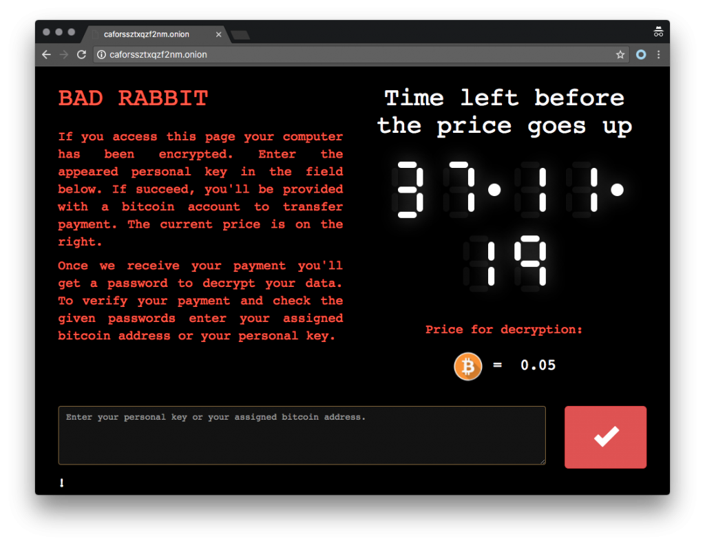 Worldwide Bad Rabbit Ransomware Outbreak Starts With Social Engineering