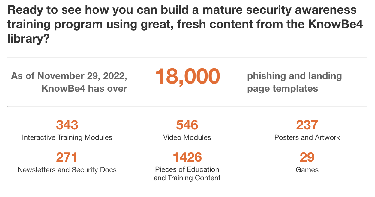 Your KnowBe4 Fresh Content Updates from November 2022