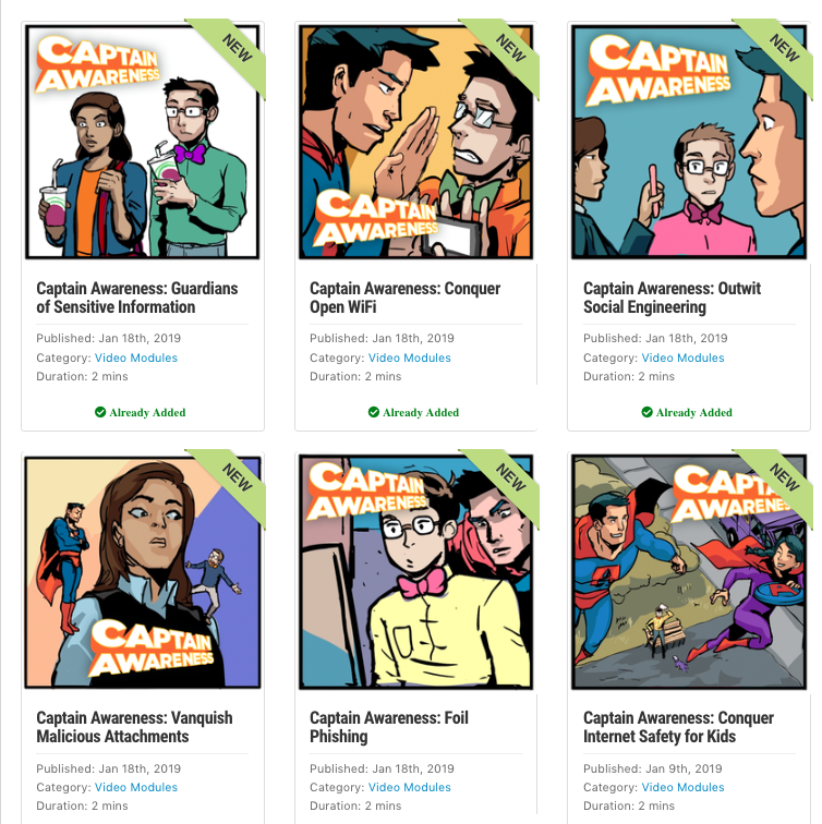 KnowBe4 Fresh Content & Feature Updates - January 2019