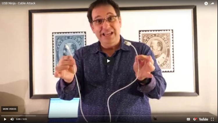 KnowBe4's Chief Hacking Officer Kevin Mitnick demonstrates the USB ...