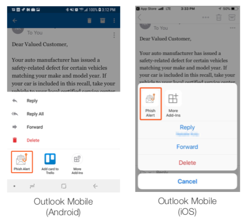 KnowBe4's Phish Alert Button Now Works With Outlook Mobile!