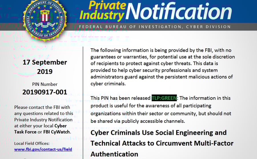 [Heads up] FBI Warns About Attacks That Bypass Your Multi-factor ...