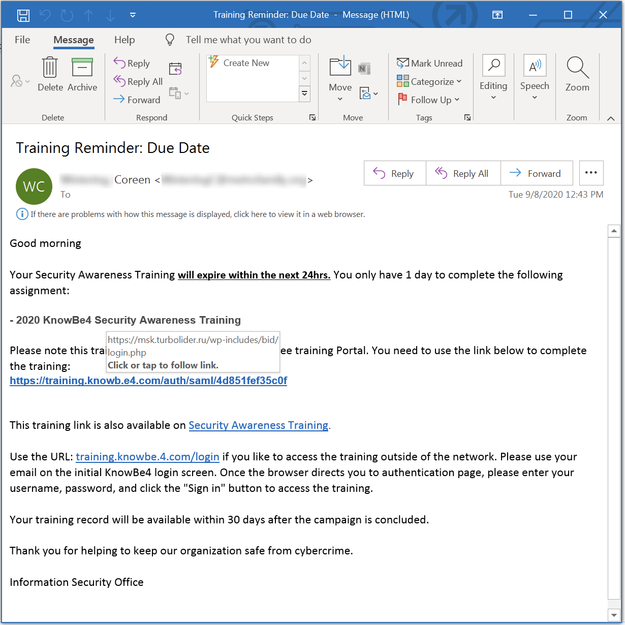 They're Back: Bad Guys Spoof KnowBe4 Again