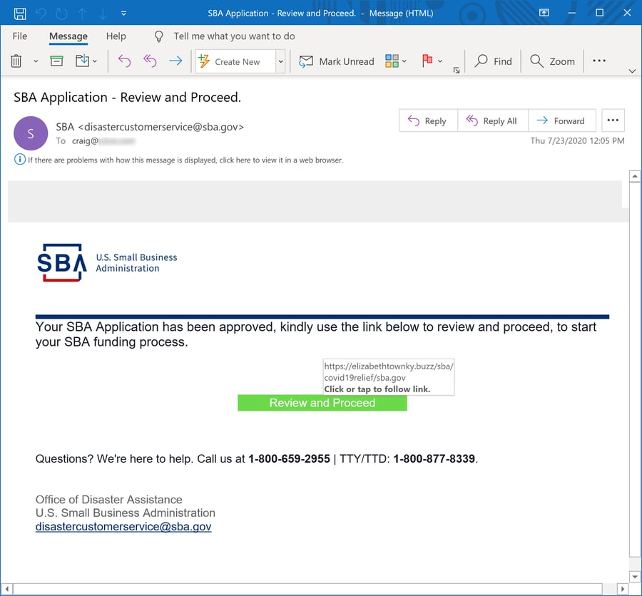 SBA Phishing: Malicious Actors "Return to Roots" in the Hunt for Money