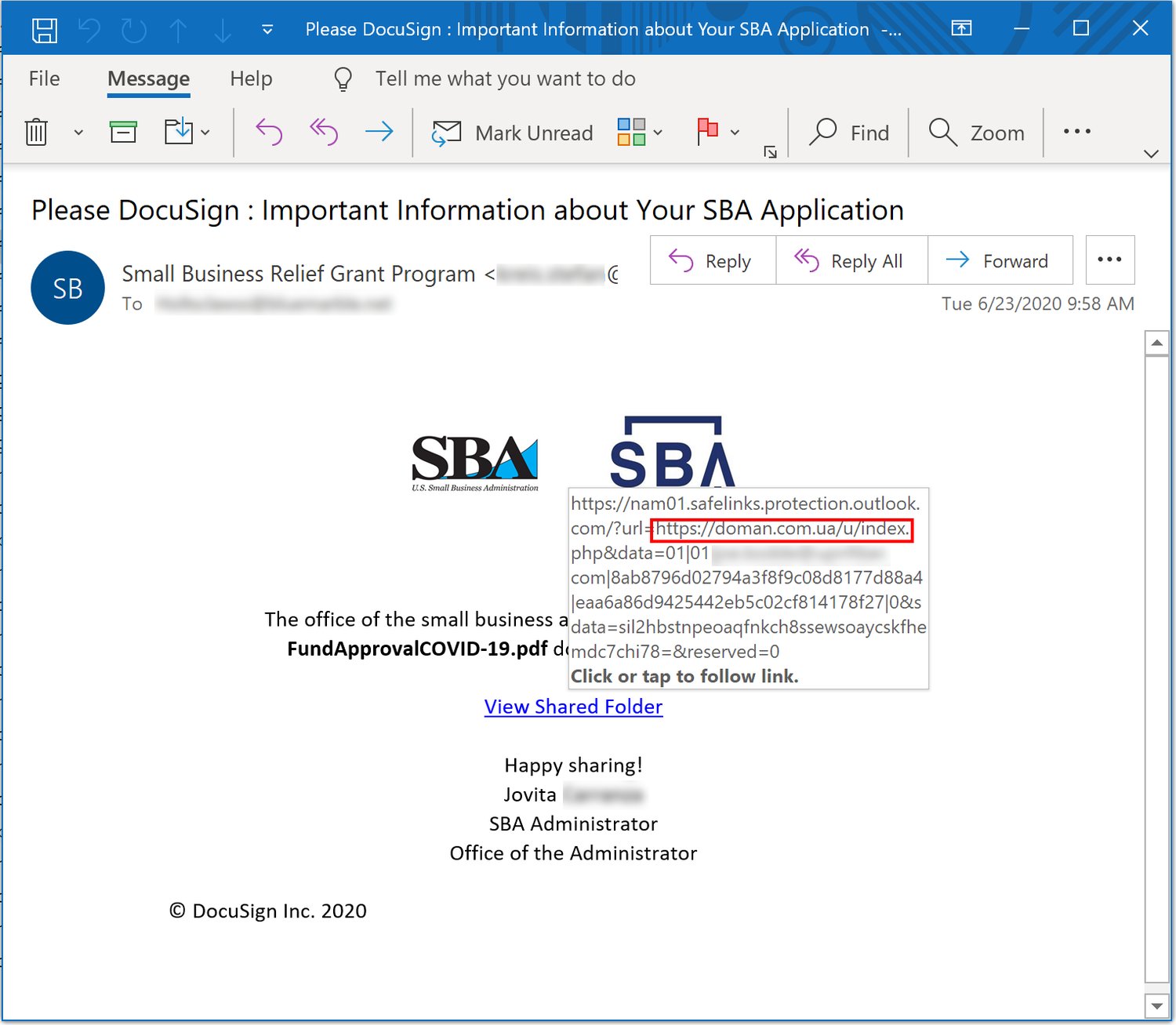 SBA Phishing: Malicious Actors "Return to Roots" in the Hunt for Money