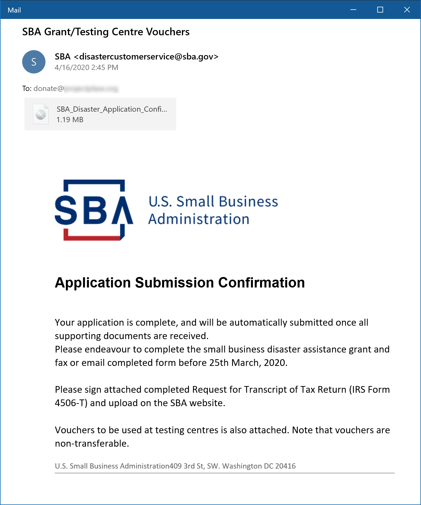 SBA Phishing: Malicious Actors "Return to Roots" in the Hunt for Money