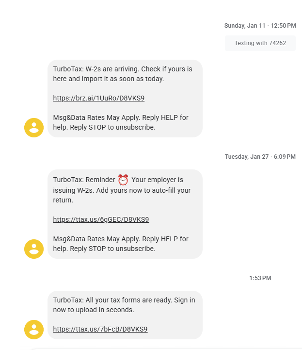 TurboTax SMS Scam