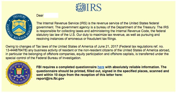 [ALERT] The IRS Issued An Urgent Warning Against An IRS / FBI-Themed ...